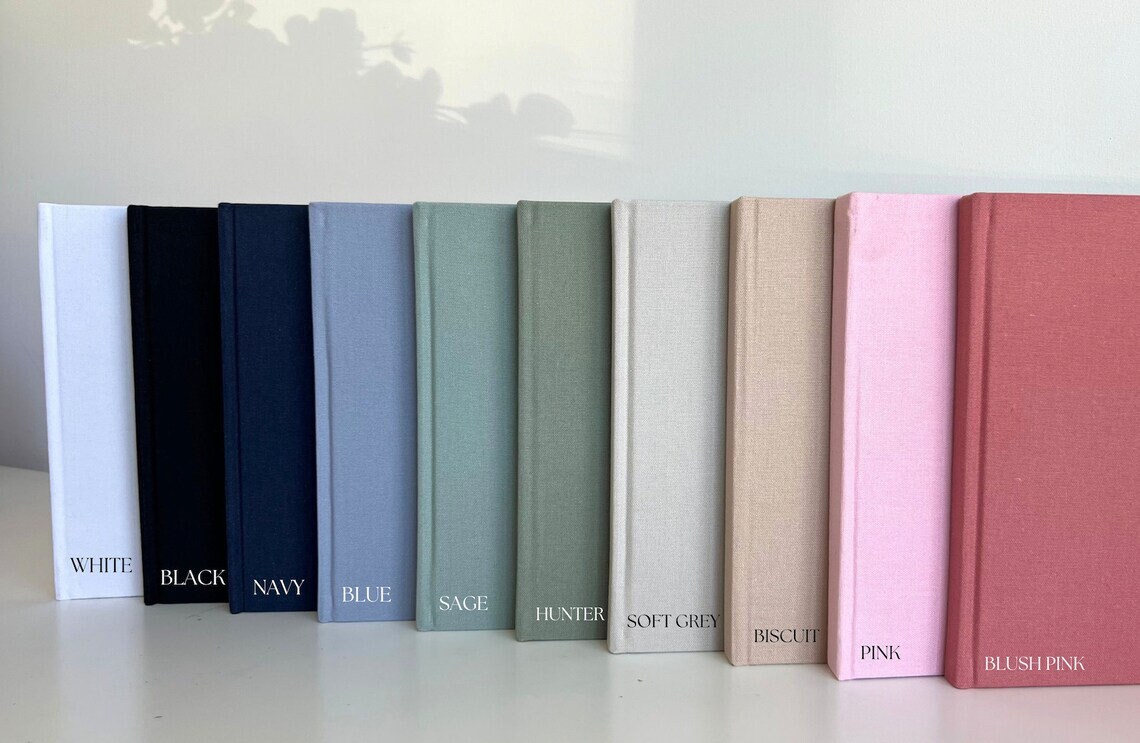 B1 - Luxe Linen Hard Cover Custom Heart Wedding Guest Book / Custom ...