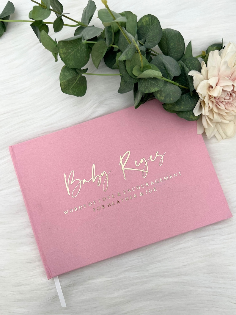 B1 - Custom Luxe Linen Hard Cover Baby Shower / Linen Baby Guest Book ...
