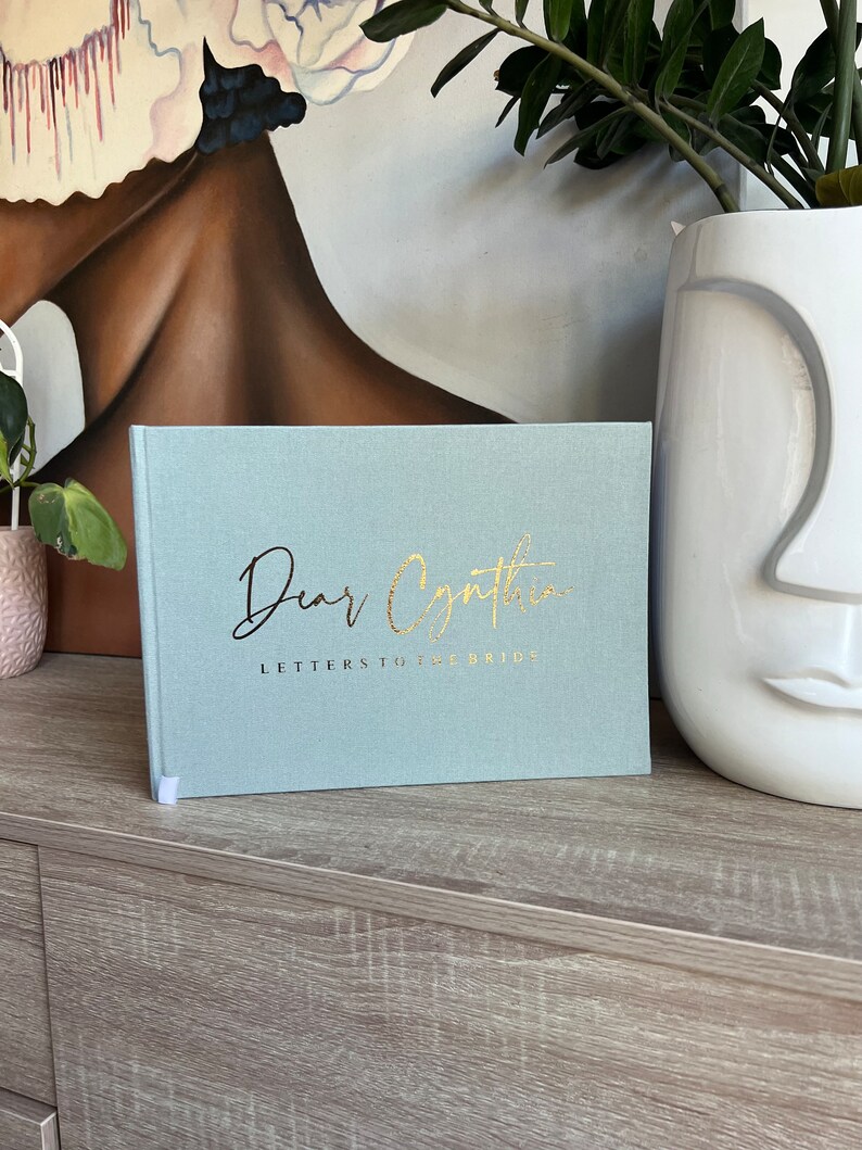 D32 - Letters to the Bride | Luxe Linen Hens Guest Book | Custom ...