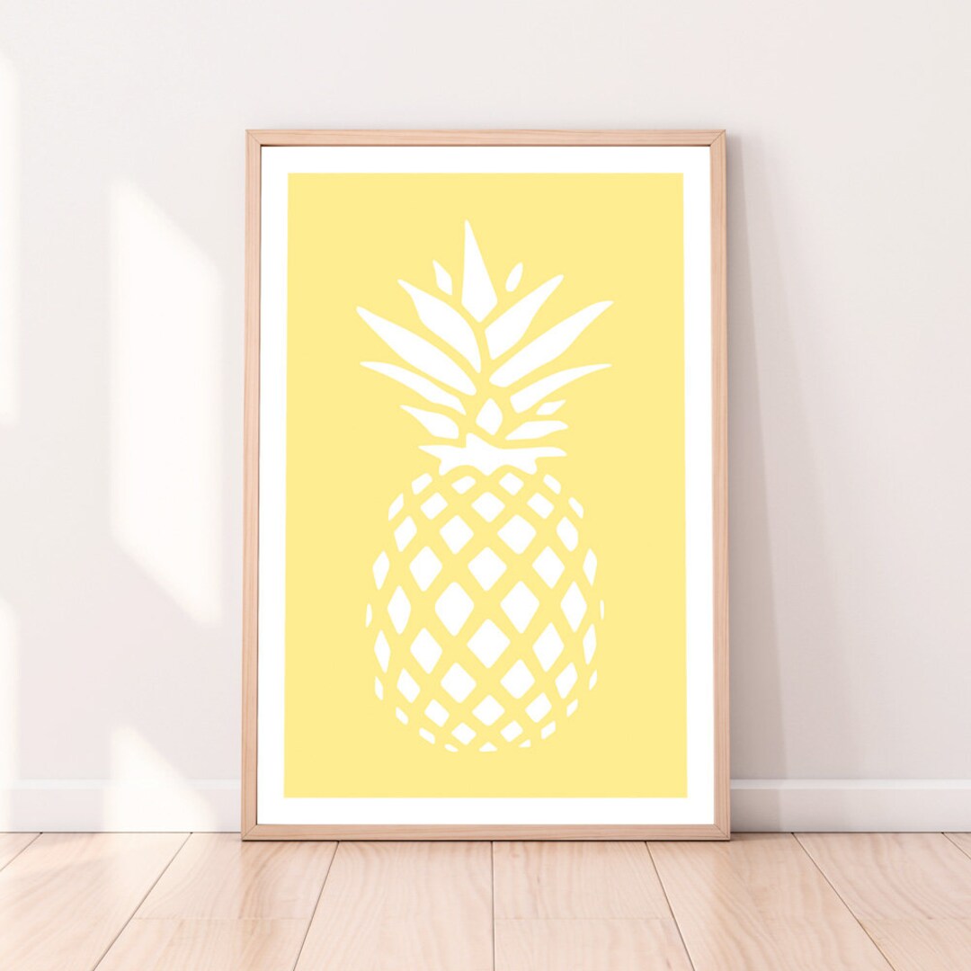 Coastal Pineapple Lemon, Digital Download, Tropical Fruit Wall Art ...
