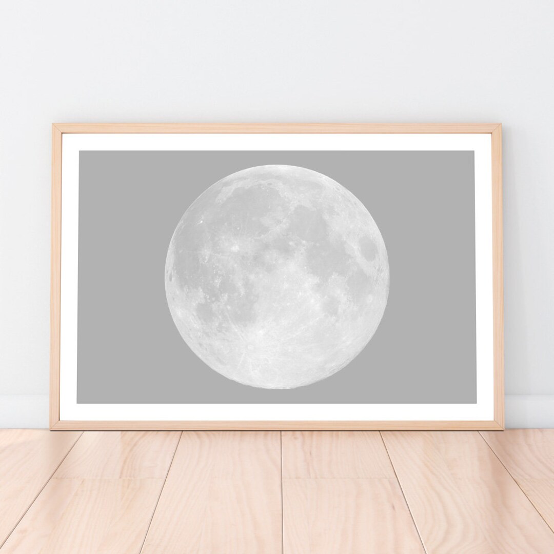 Moon Print, Printable Poster, Space Art, Photo, Modern Minimalist ...
