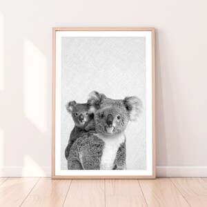 Koala Bear Print, Baby Animal Art, Woodlands Nursery Wall Decor ...