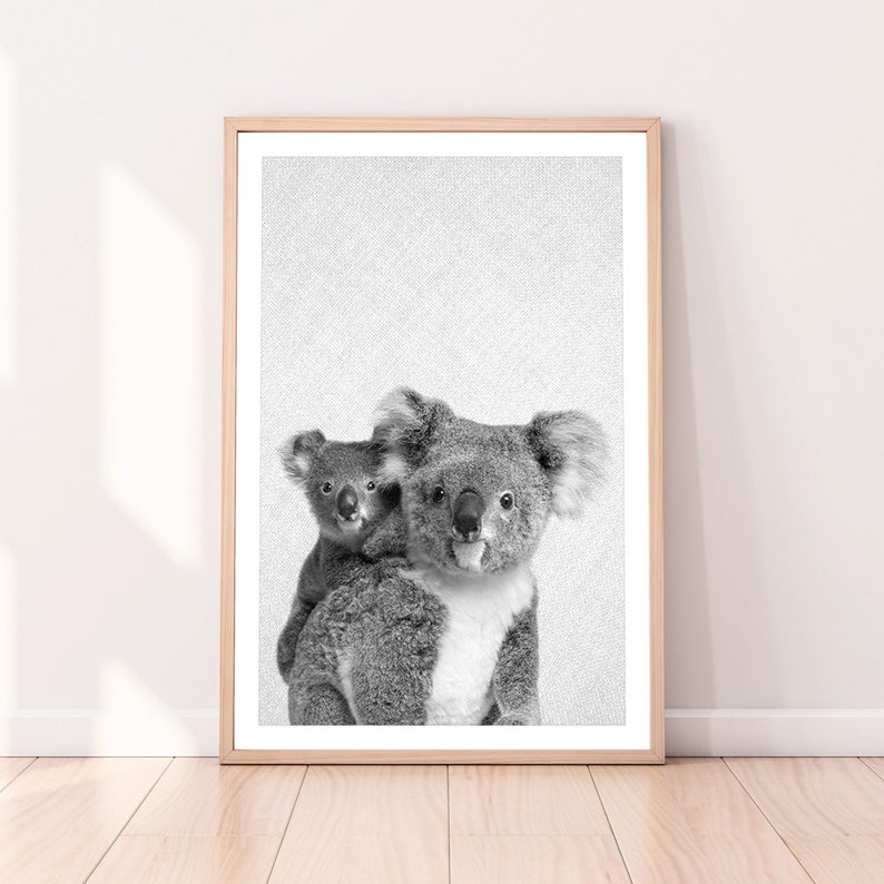 Koala Bear Print, Baby Animal Art, Woodlands Nursery Wall Decor ...