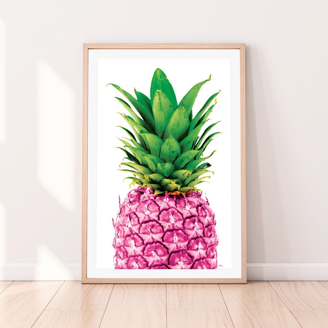 Pineapple Print, Tropical Art, Fruit Photo, Printable Poster, Pink Wall ...