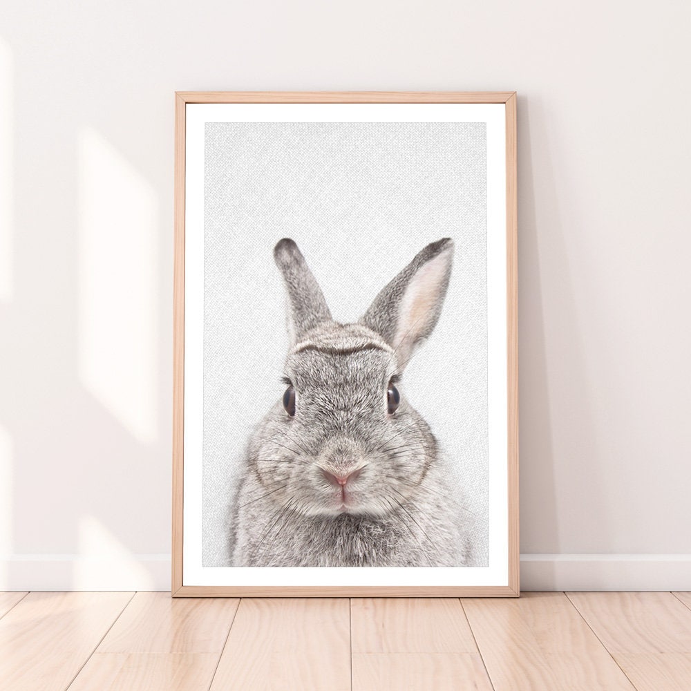 Rabbit Wall Decor, Bunny Print, Woodlands Nursery Art, Printable Baby ...