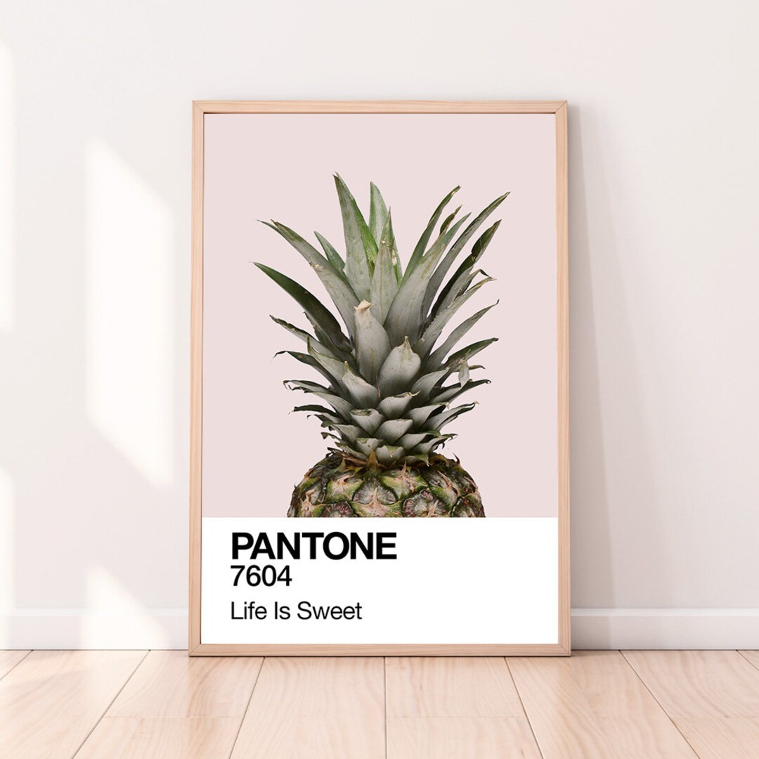 Pineapple Print, Pantone, Tropical Art, Digital Download, Pink Wall ...