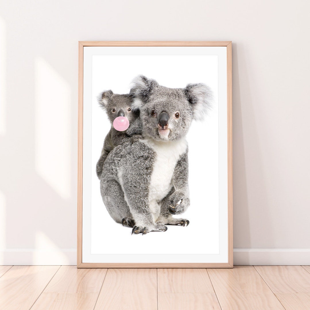 Koala Bear Print, Baby Animal Art, Woodlands Nursery Wall Decor ...