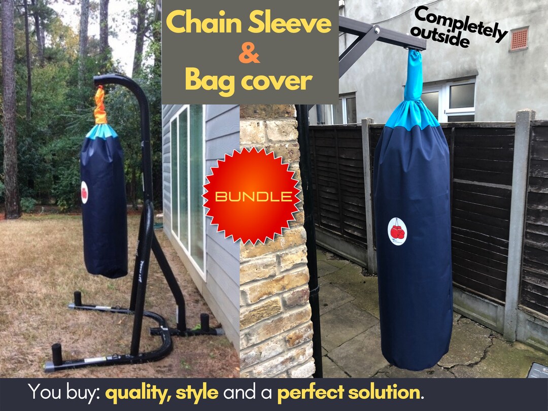 Bundle Punching Bag Cover and Chain Sleeve, Waterproof Outdoor/ Indoor ...