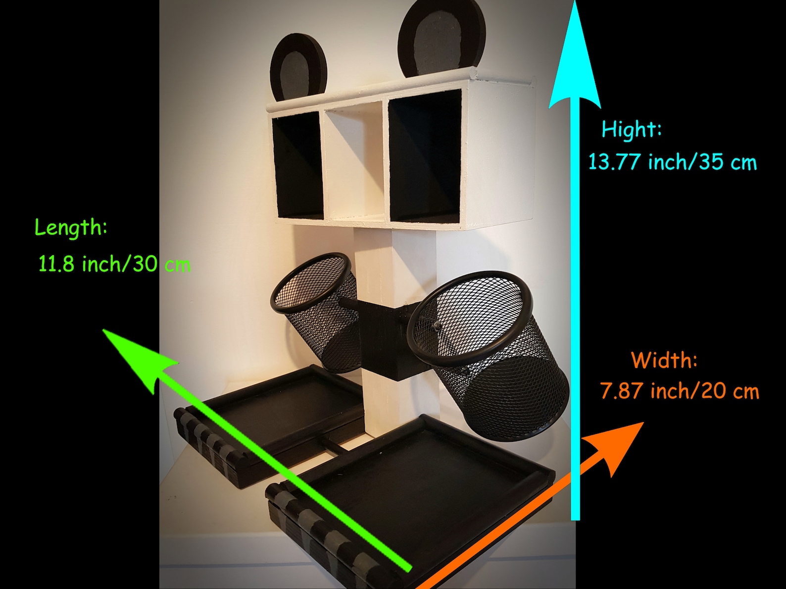 Desk Organizer for Kids (panda Toy) Made From Wood, Office Desk ...
