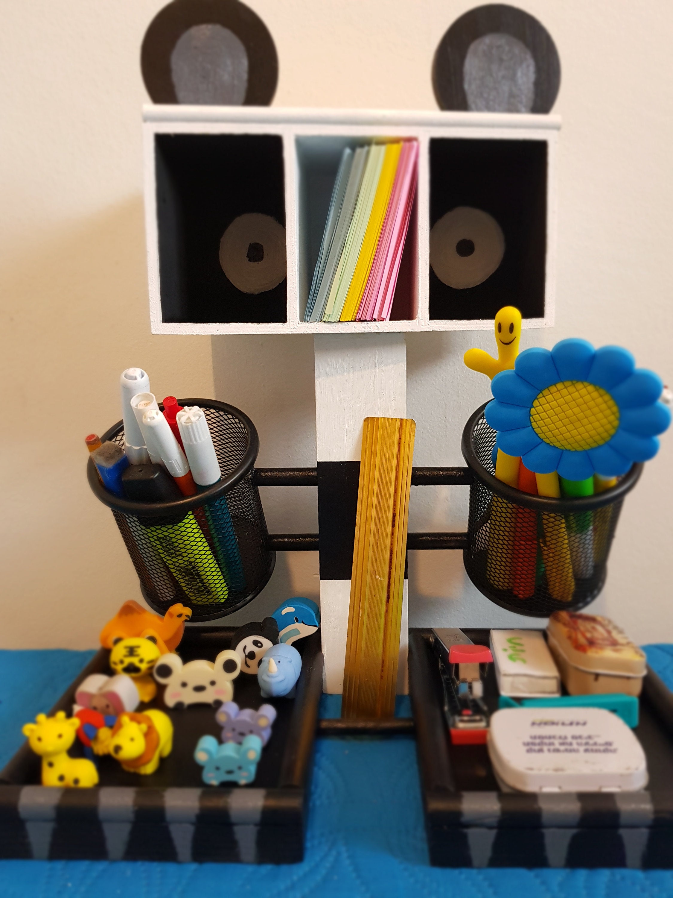 Desk Organizer for Kids panda Toy Made From Wood Office | Etsy