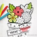 Printable Mothers Day Coloring Card - Bouquet Card for Mom - Fun ...