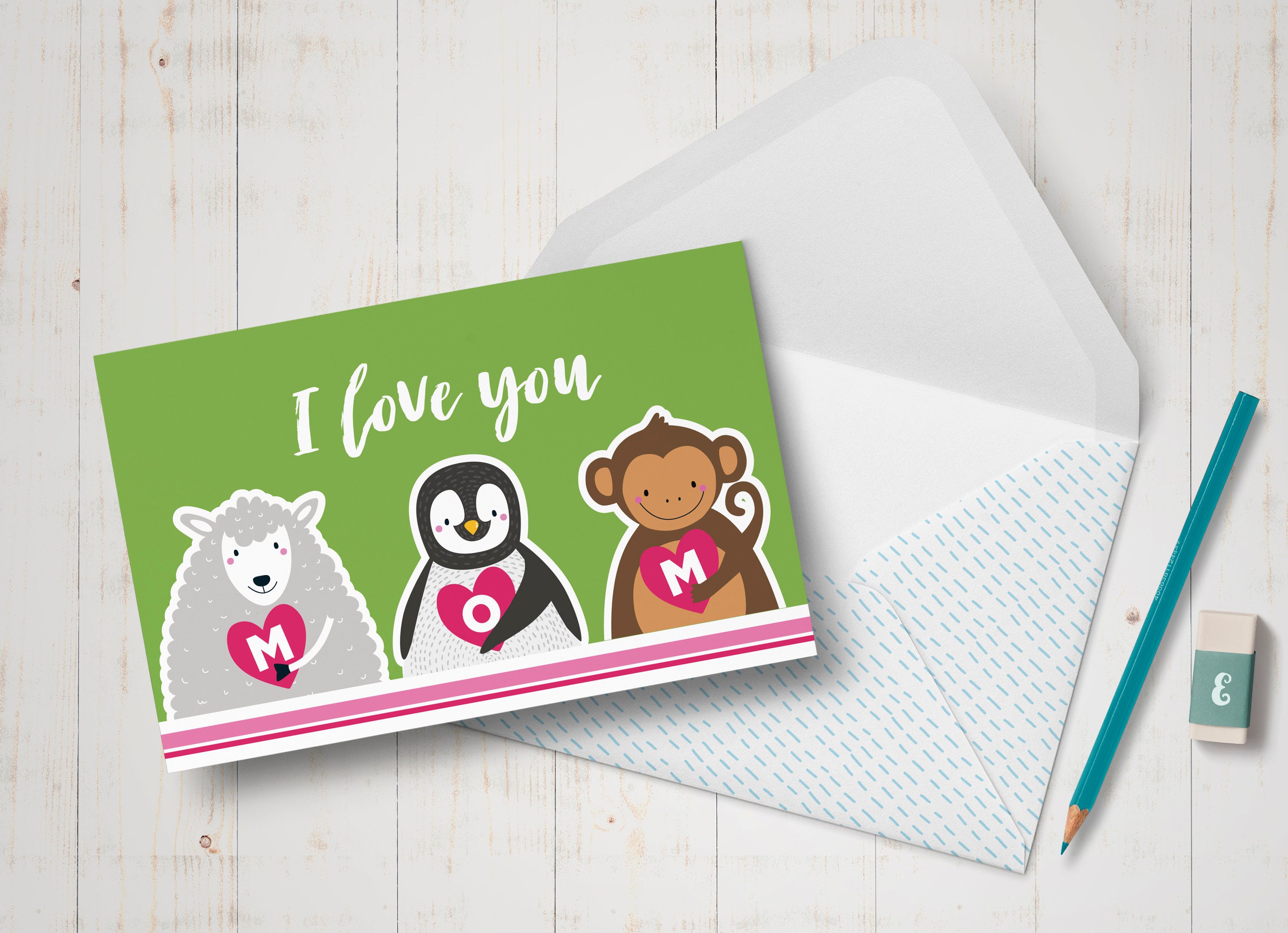 Printable Mothers Day Card I Love You Card Kid Card for - Etsy