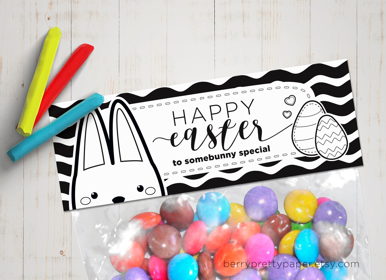 Easter Printable Bag Topper, Easter Diy Coloring Treat Bag Toppers ...