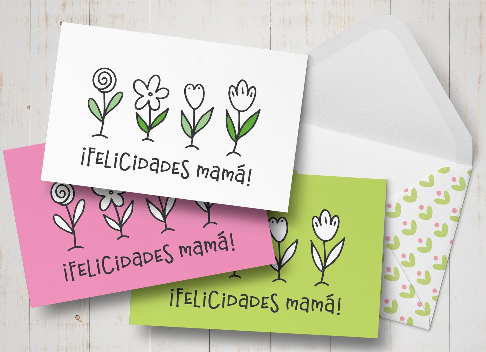 Dia De Las Madres Printable Card, Spanish Mothers Day Card, Set of ...