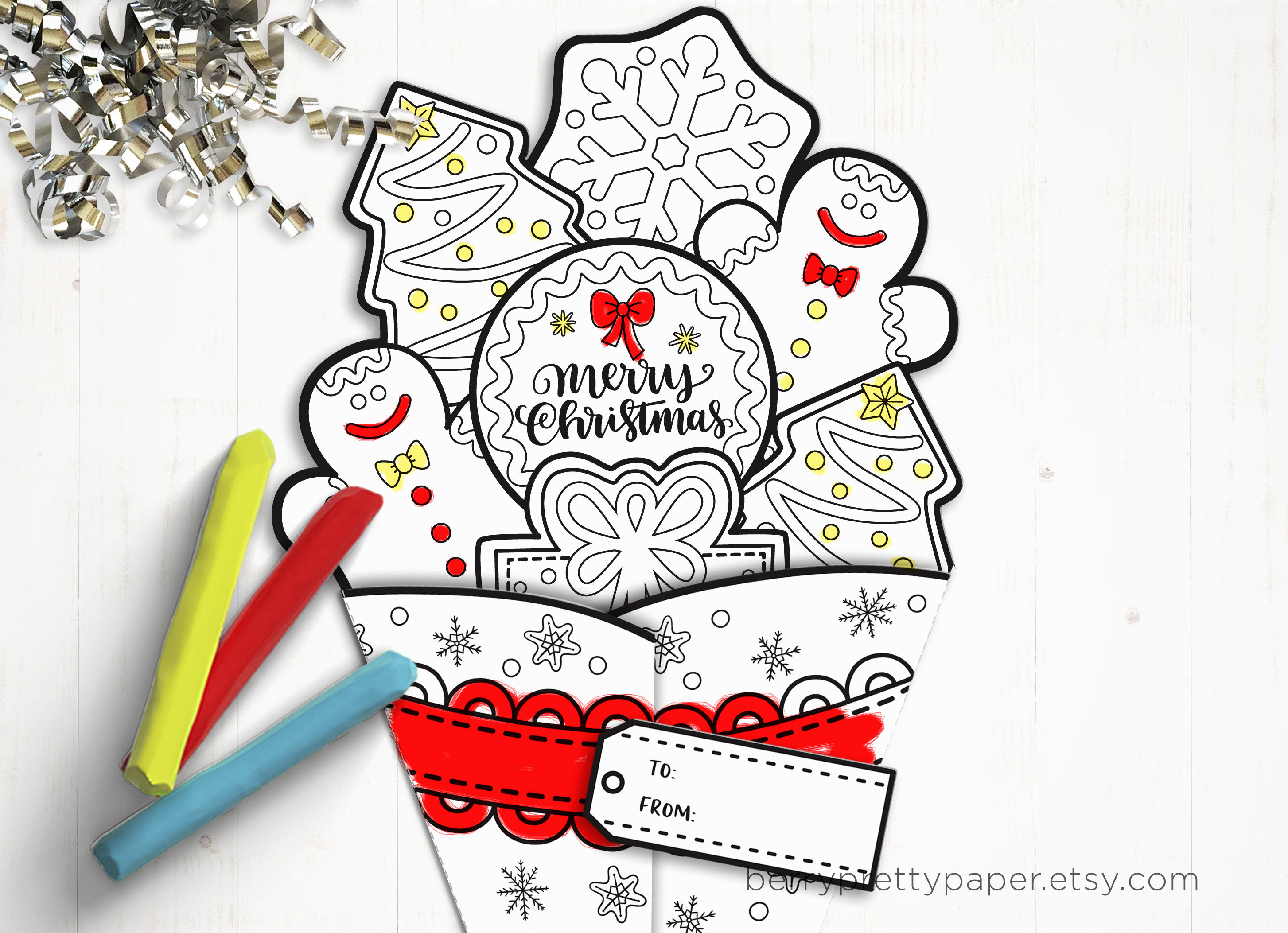 Printable Christmas Card, Christmas Coloring Pages for Kids, Printable ...