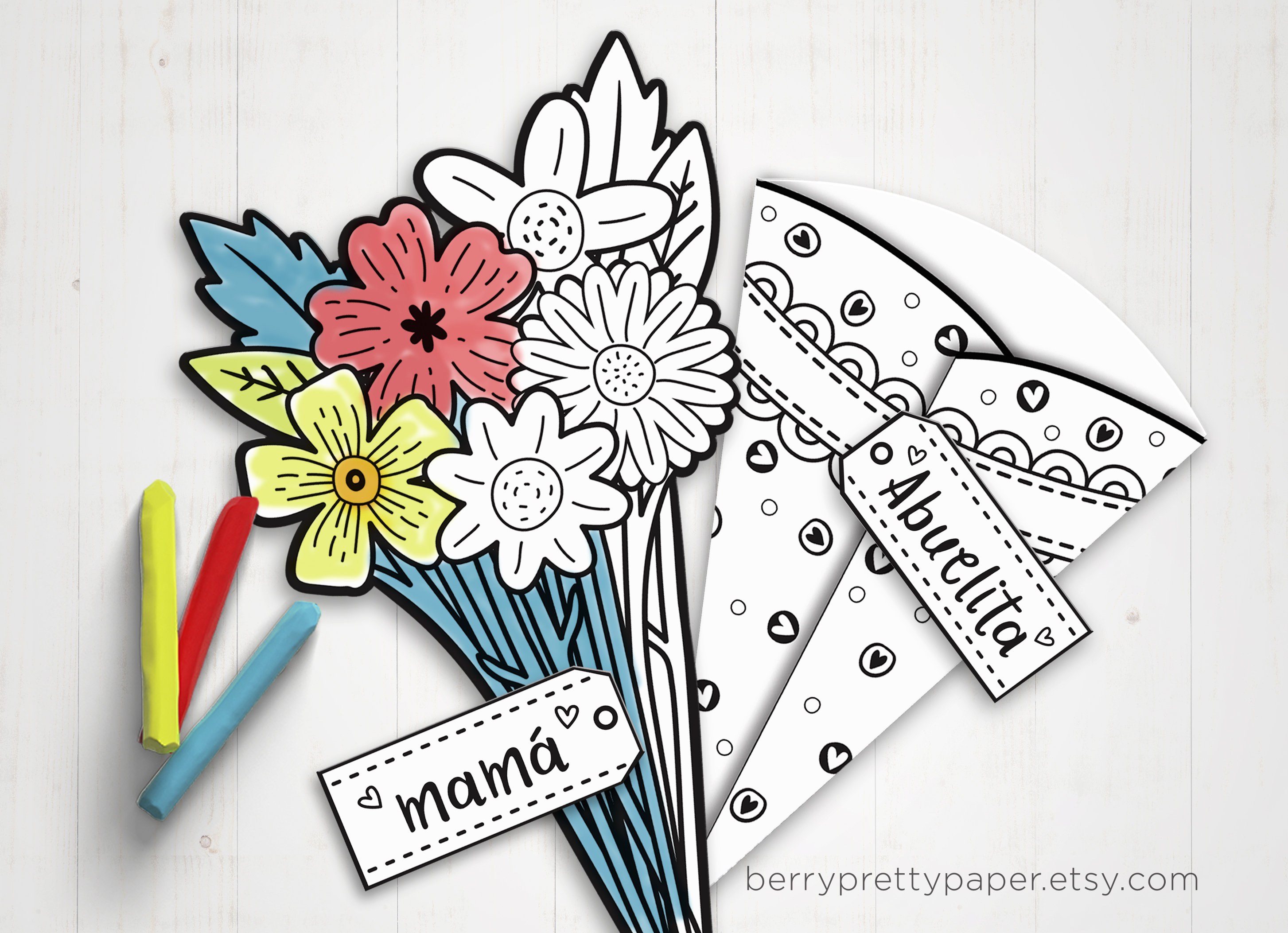 Dia De Las Madres Card Printable, Spanish Mothers Day Flowers Card ...