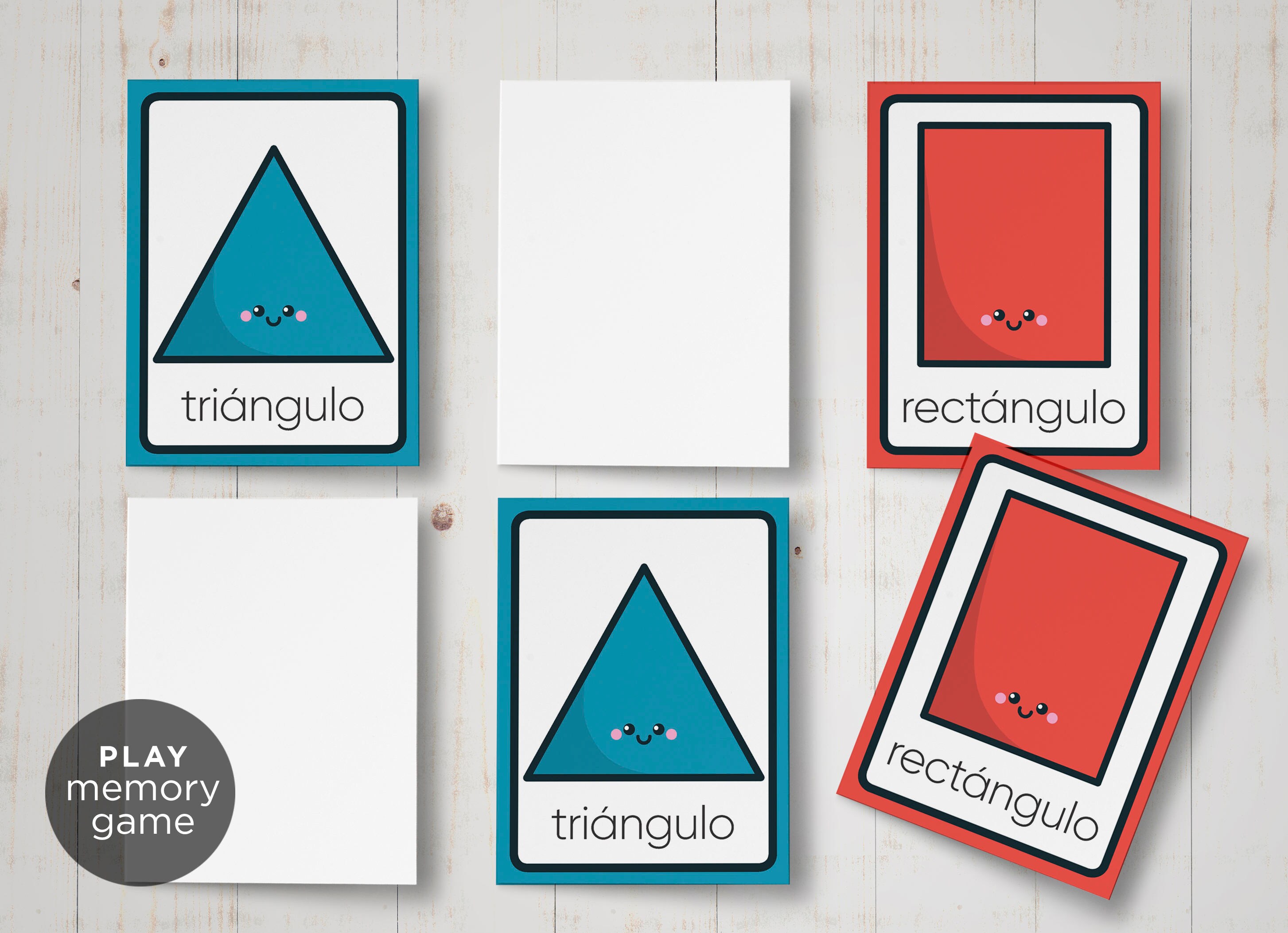 Spanish Educational Toy, Shapes Flash Cards for Preschool Learning ...
