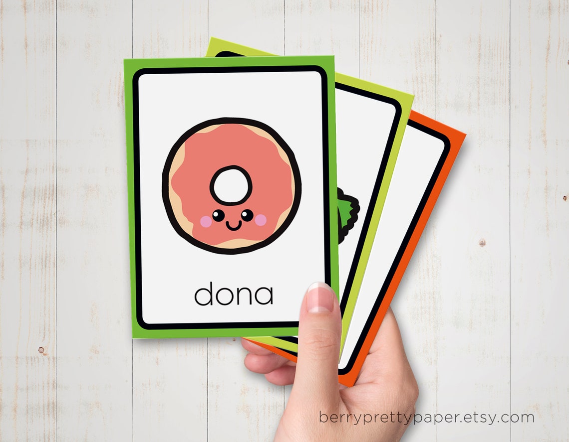 Spanish Food Flashcards for Kids - Learn Spanish Flash Cards for ...