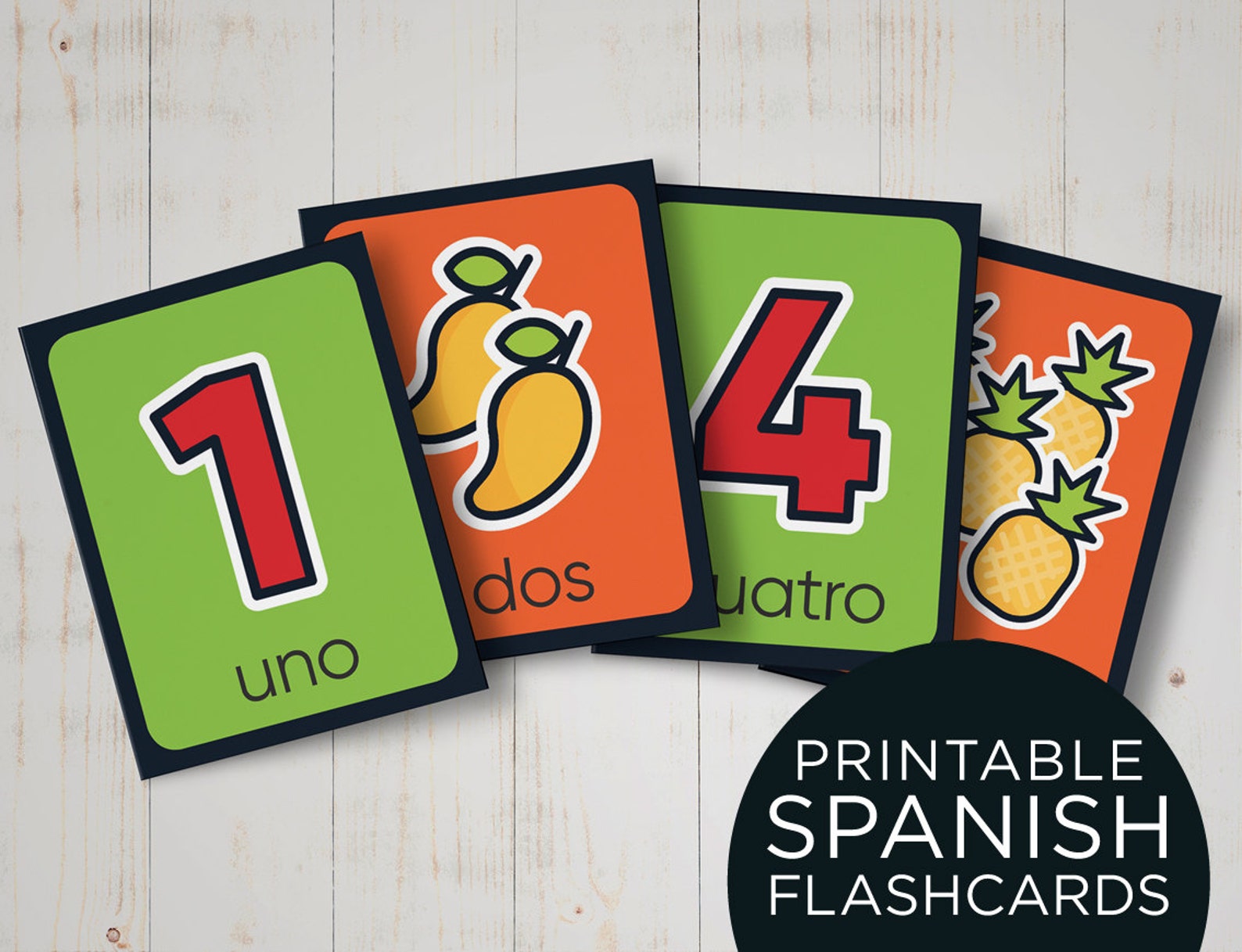Spanish Flashcards to Learn Numbers 9 to 0 for Kids - Print, Cut and ...