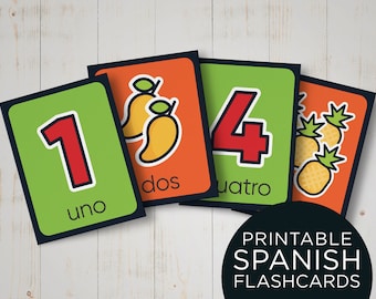 Spanish Vegetable Flash Cards for Kids Print Cut and Learn | Etsy