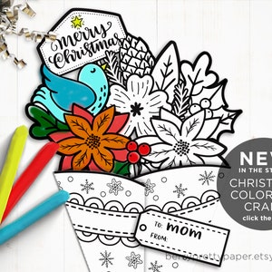 Printable Mothers Day Coloring Card - Bouquet Card for Mom - Fun ...