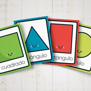 Spanish Educational Toy, Shapes Flash Cards for Preschool Learning ...