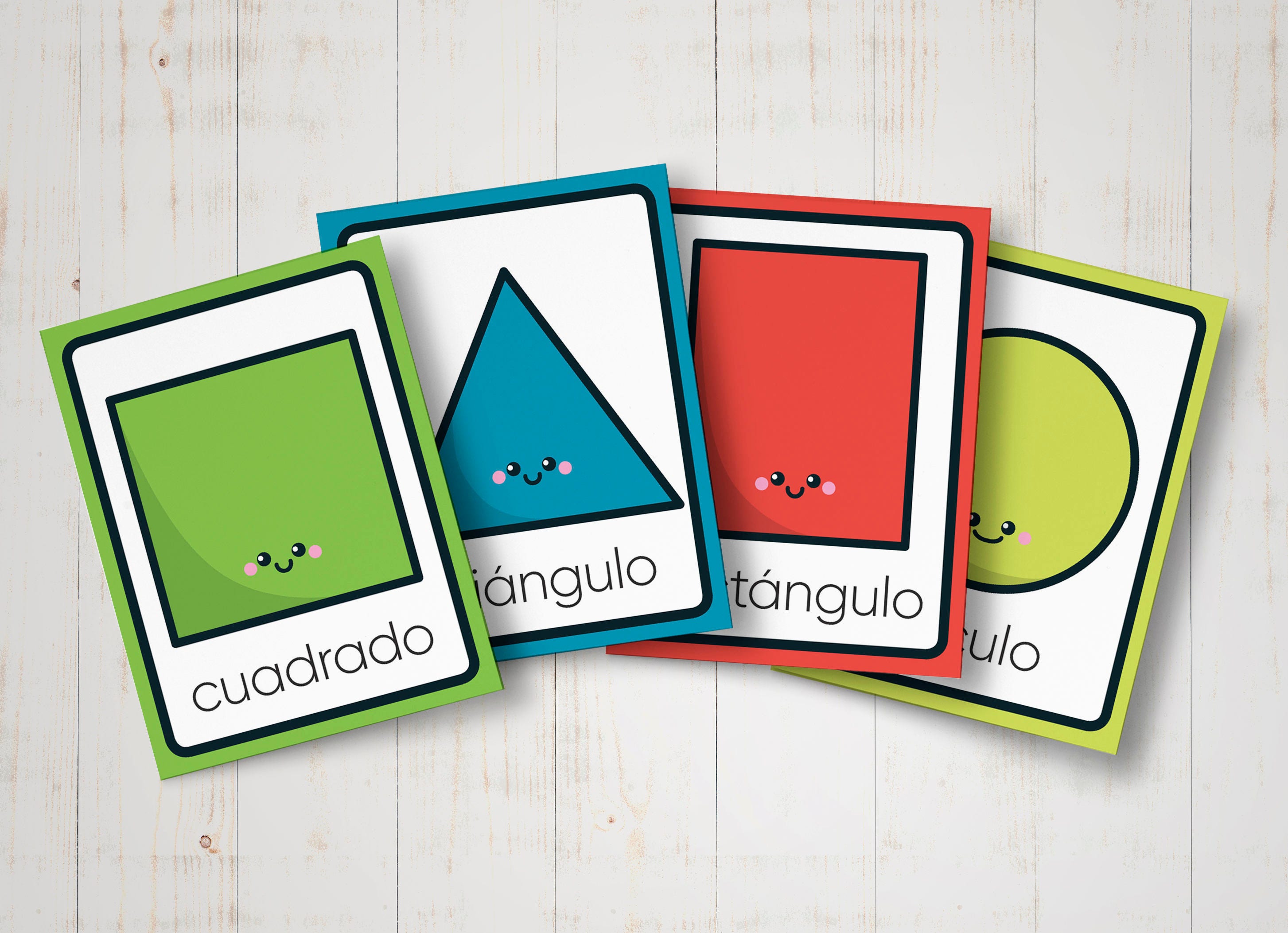 Spanish Educational Toy, Shapes Flash Cards for Preschool Learning ...
