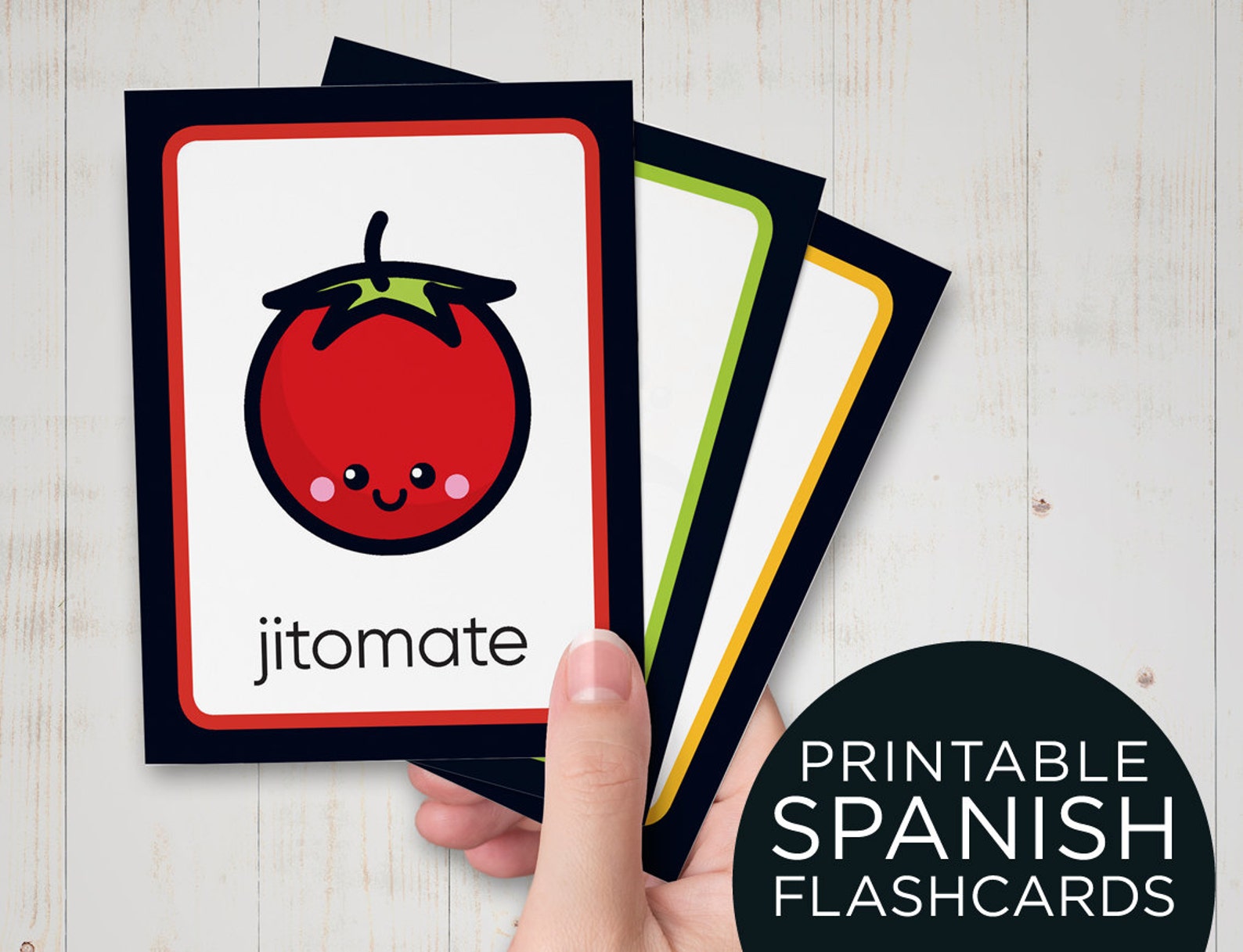 Spanish Vegetable Flash Cards for Kids - Print, Cut and Learn Spanish ...