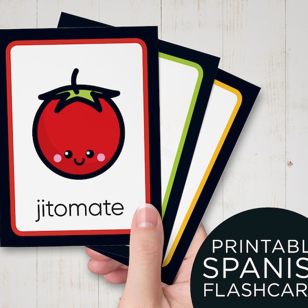 Spanish Kids Flash Cards - Etsy