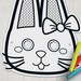Rabbit Mask Easter Printable, Coloring Easter Bunny Mask, Easter Diy ...
