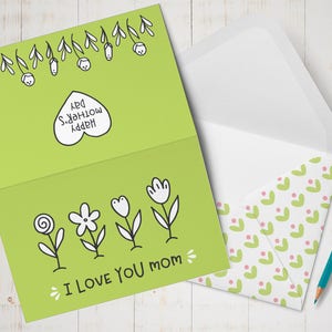 Mothers Day Card, Mothers Day Printable Coloring Card Classroom ...