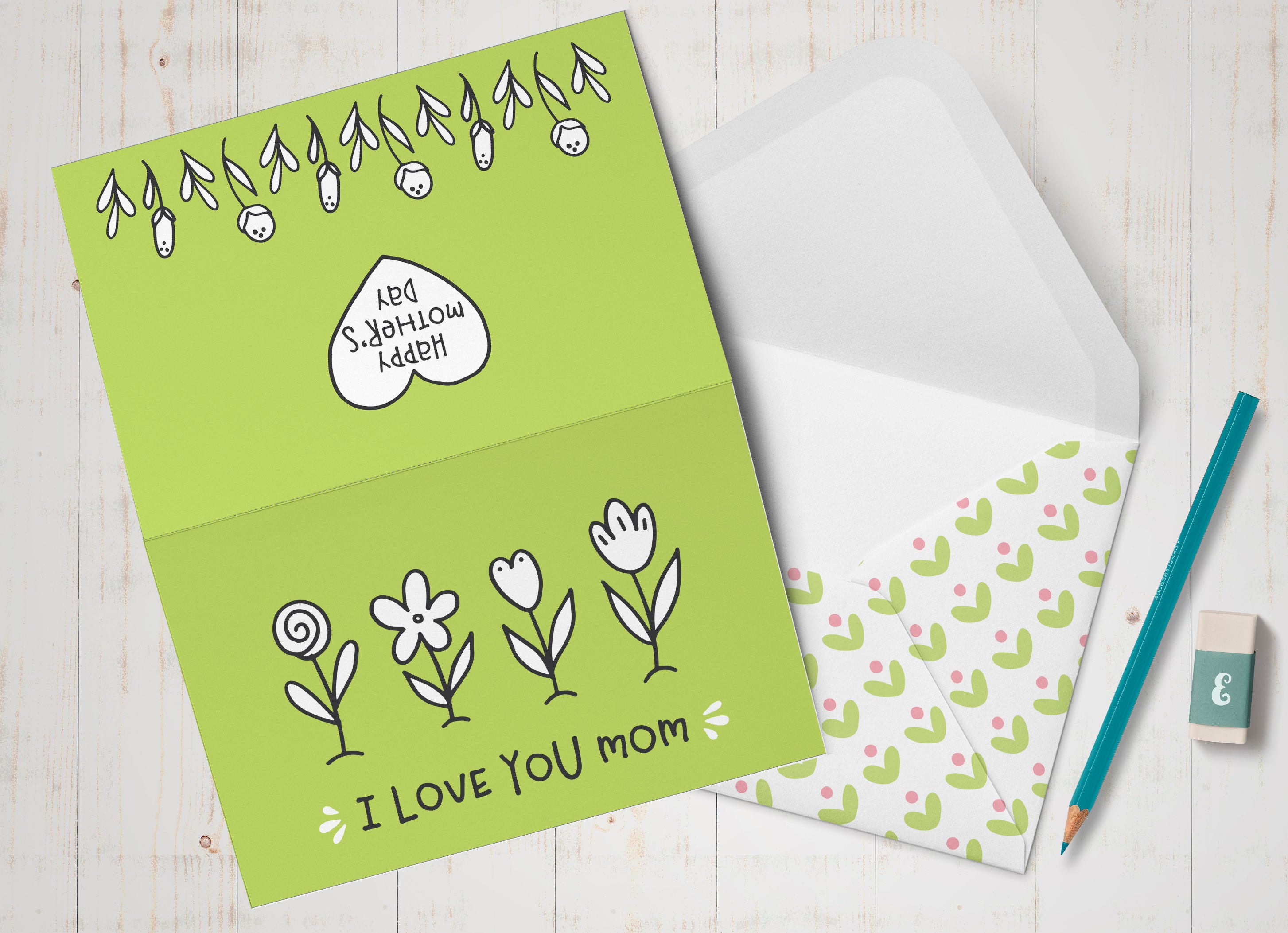 Mothers Day Card, Mothers Day Printable Coloring Card Classroom ...