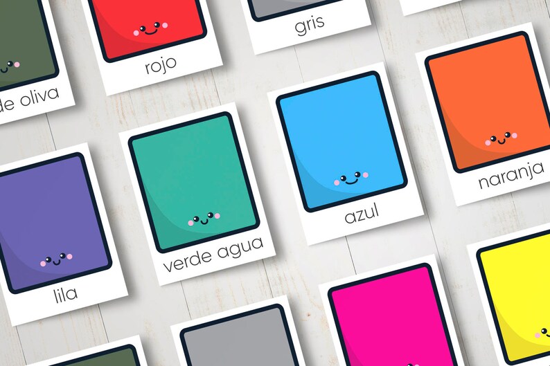 Flashcards Spanish Colors for Kids - Print, Cut and Learn Spanish ...