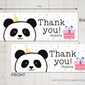 Panda Treat Bag Topper, Panda Thank You Topper for Girl Party ...
