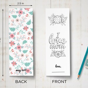 Printable Mothers Day Card, I Love Mom Printable DIY Coloring Card ...