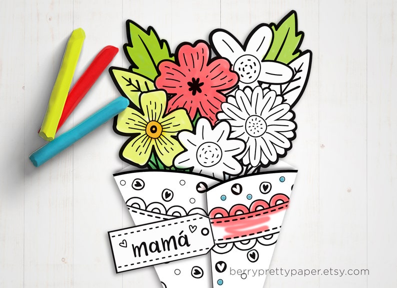 Dia De Las Madres Card Printable, Spanish Mothers Day Flowers Card ...