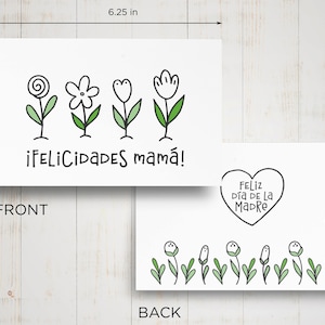 Dia De Las Madres Printable Card, Spanish Mothers Day Card, Set of ...