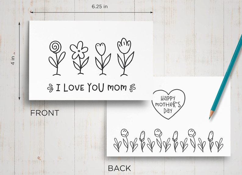 Mothers Day Card, Mothers Day Printable Coloring Card Classroom ...