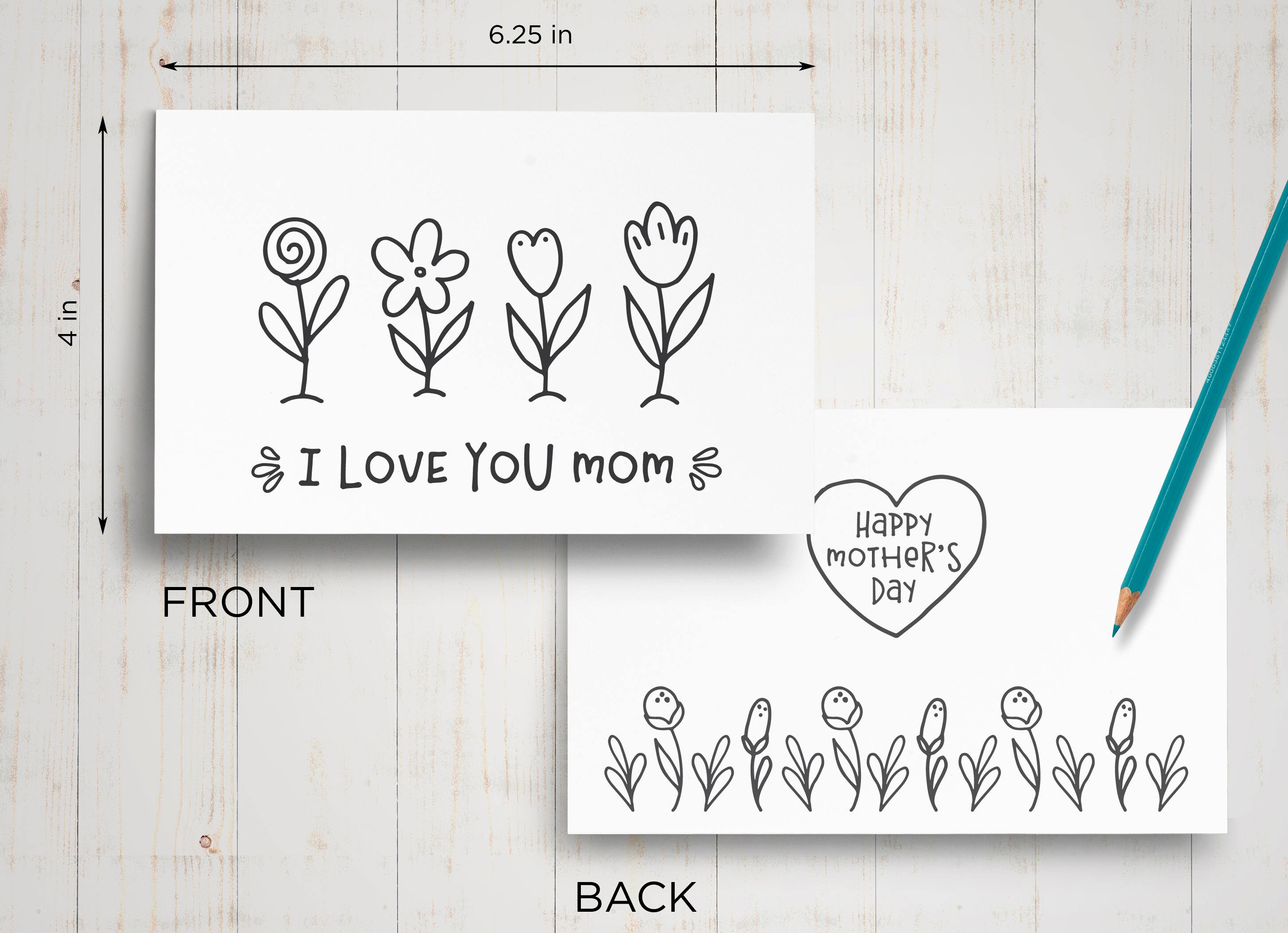 Mothers Day Card, Mothers Day Printable Coloring Card Classroom ...