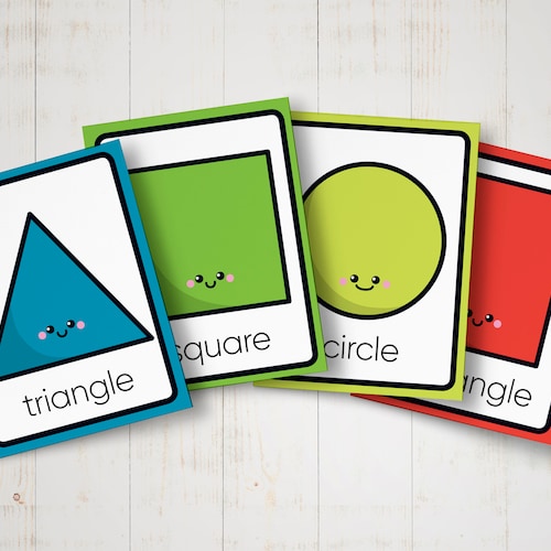 Shape Flashcards Printable Geometric Shapes Preschool - Etsy
