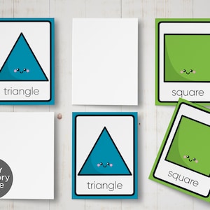 Shape Flashcards Printable, Geometric Shapes Preschool Learning Cards ...