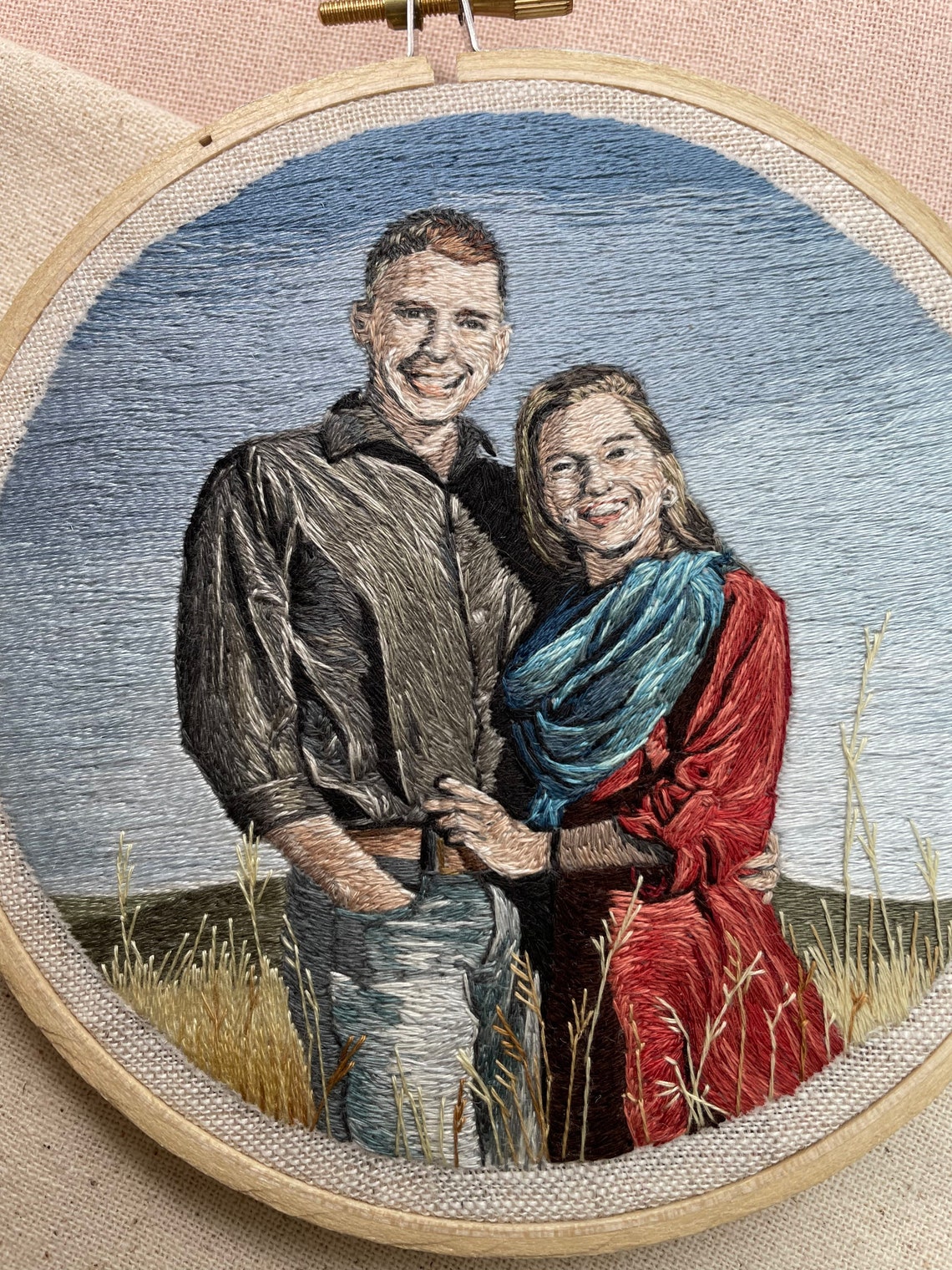5 Inch Custom Embroidery Portrait, Family Embroidery Portrait, Photo ...