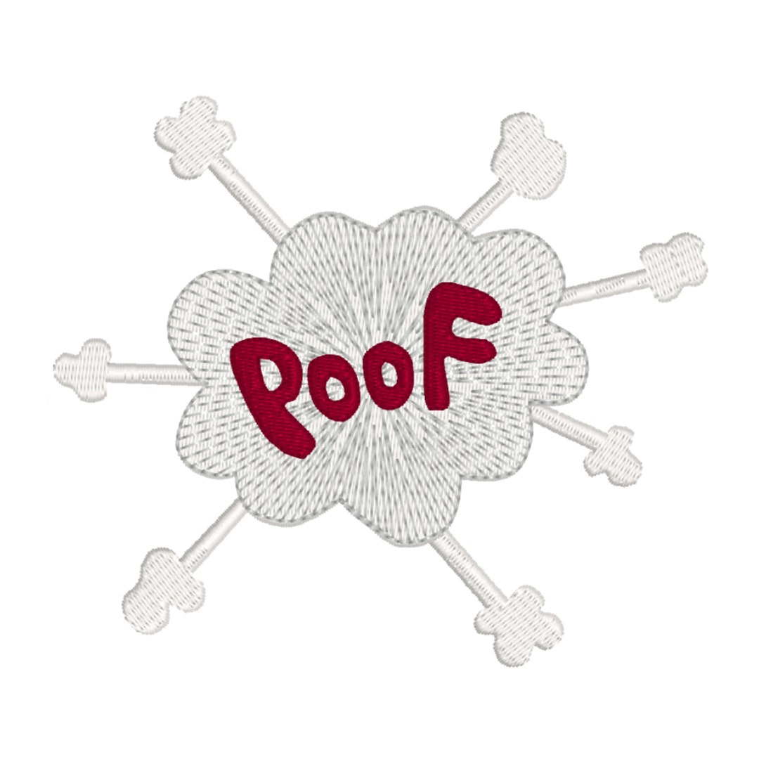 POOF! Embroidery Design, Comic Book Embroidery, Comic Sound Effect ...