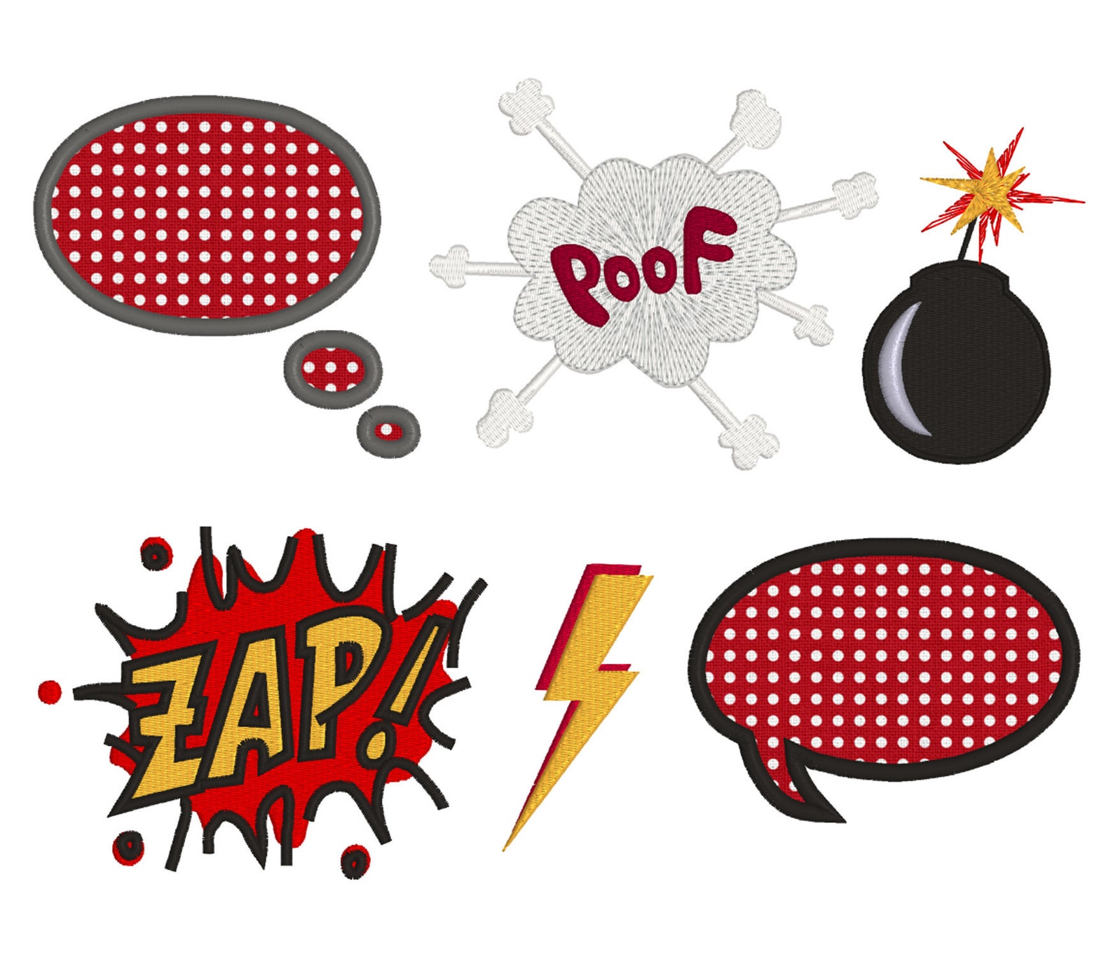 Comic Book Embroidery Pack - 6 DESIGNS! - Etsy