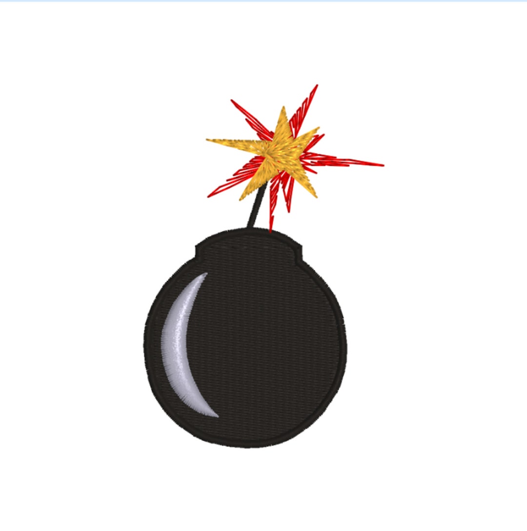 Bomb Machine Embroidery - Stickdatei Bombe, Comic Book Embroidery ...