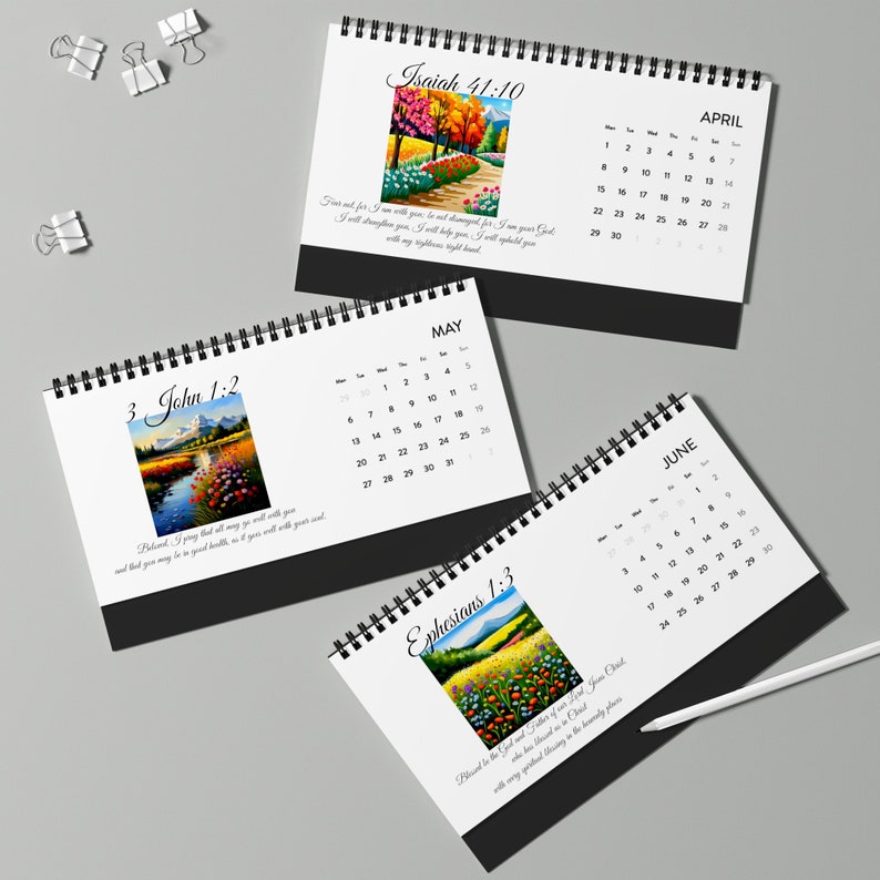 Desk Calendar 2024 Grid Blessed - Etsy
