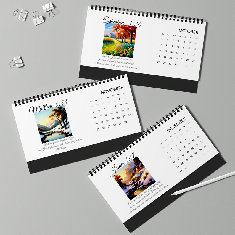 Desk Calendar 2024 Grid Blessed - Etsy
