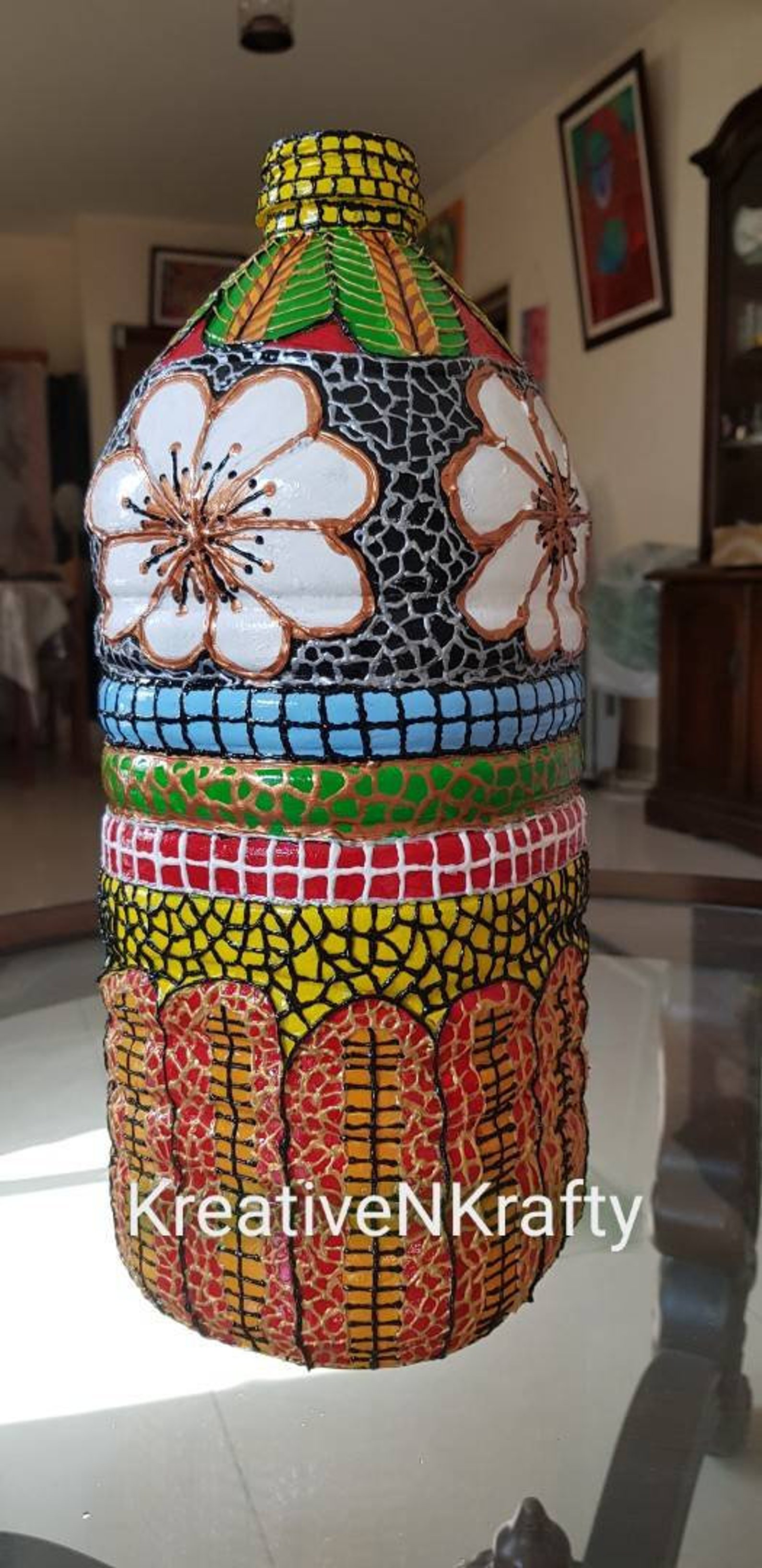 Upcycled Mosaic Effect Plastic Bottle - Etsy