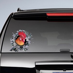 Red Rooster Window Sticker, Car Sticker, Rooster Car Decal, Funny ...