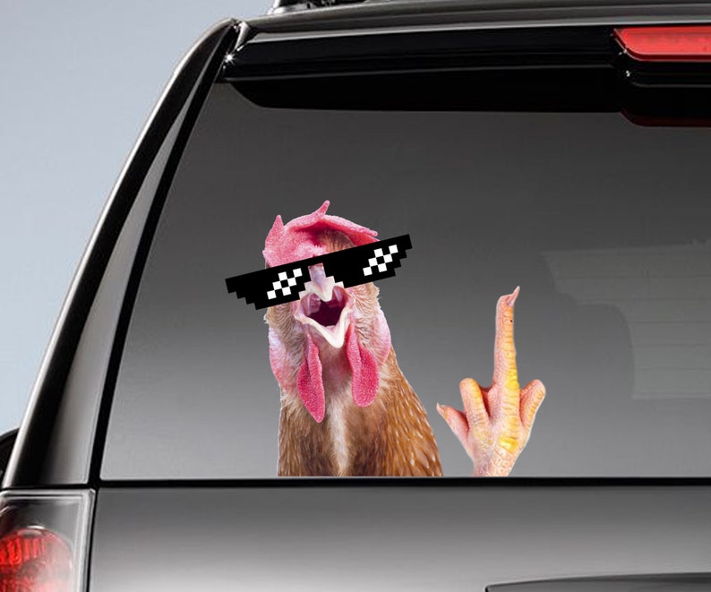 Funny chicken window sticker chicken car decal funny | Etsy